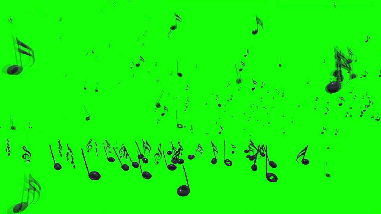 Animated Music Notes Landing Green Screen - YouTube
