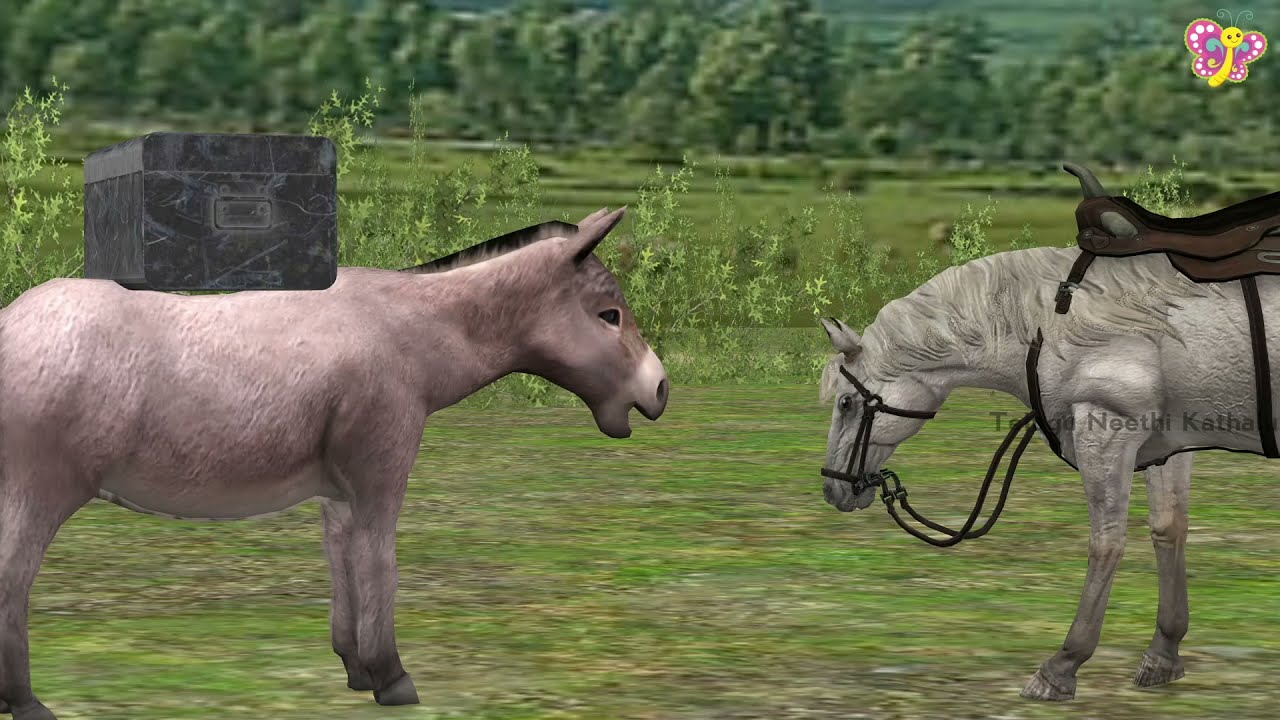 Gurram mariyu Gadidha - గుర్రం మరియు గాడిద | Moral Stories In Telugu ...