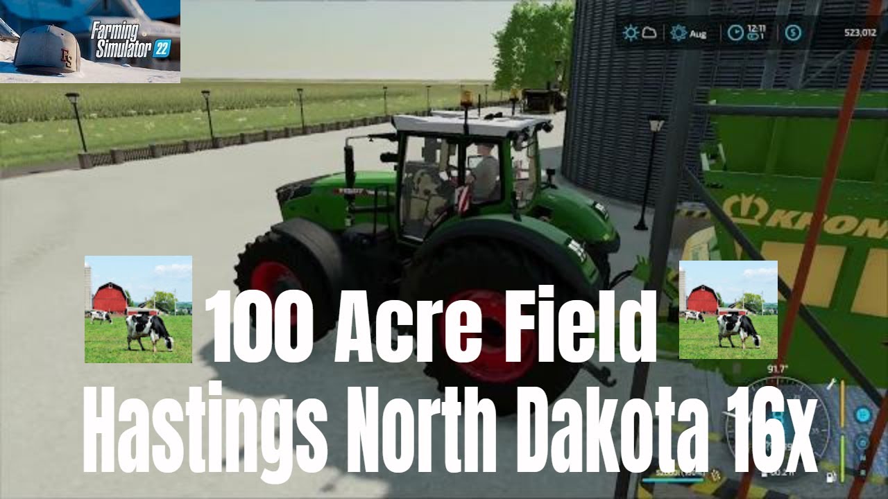 100 Acre First field| Fs22 Hastings North Dakota 16x| Ep 3 - YouTube