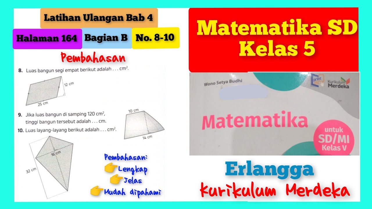 8-10 | 8. Luas bangun segi empat berikut adalah...cm². 9. Jika luas ...