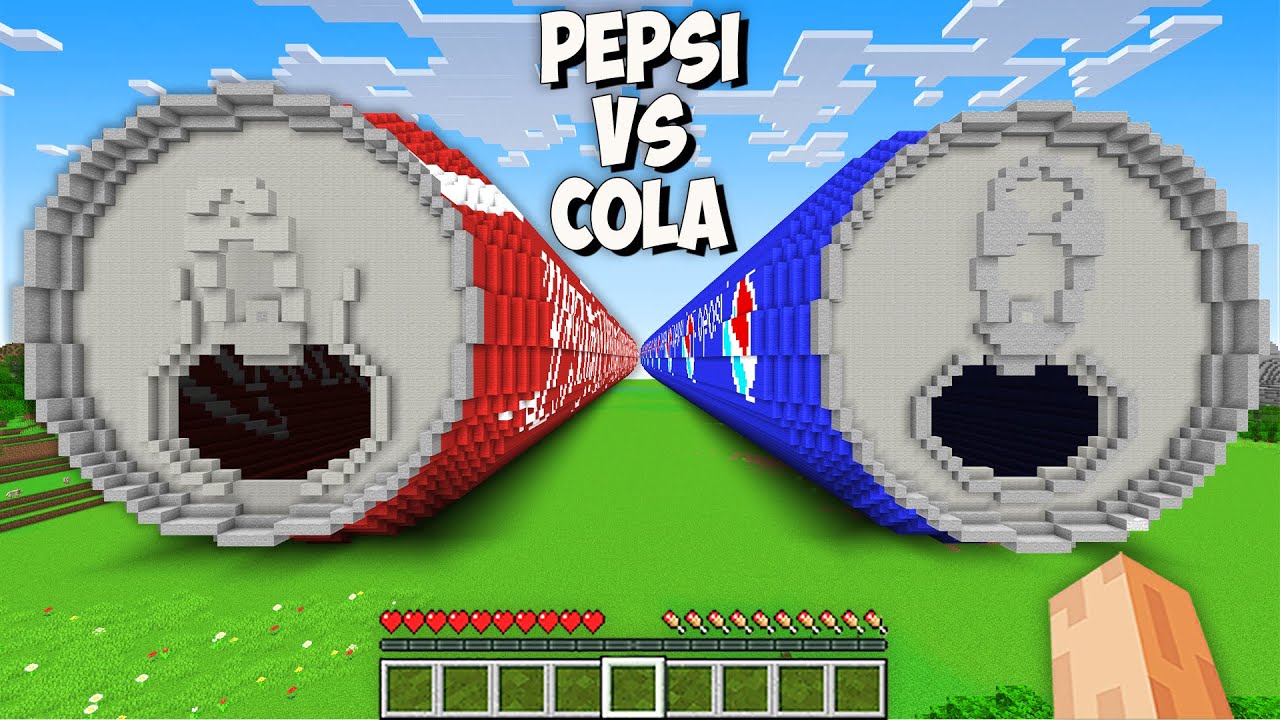 Which LONGEST PEPSI vs COLA CAN is BETTER in Minecraft? I found THE ...