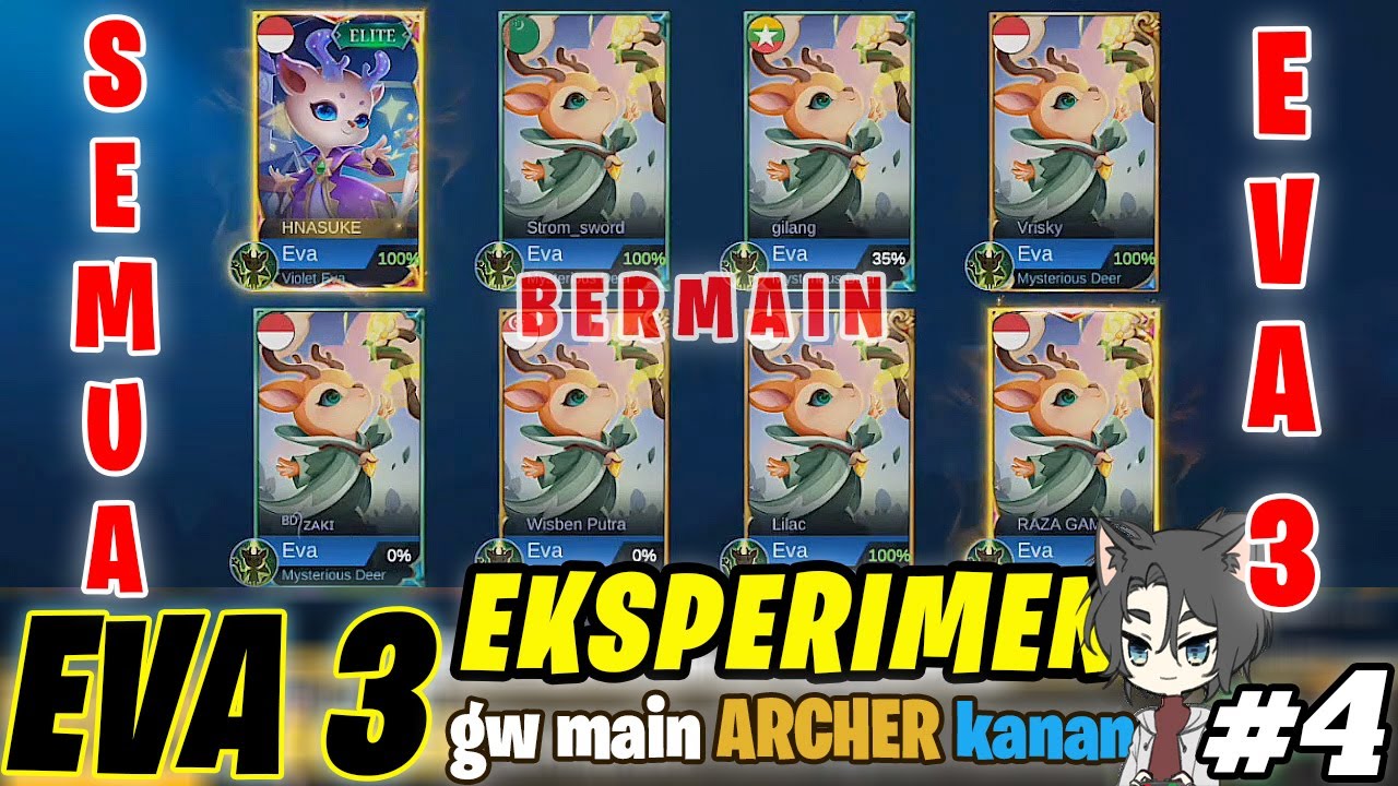 EKSPERIMEN | EVA 3 ARCHER KANAN (SEMUA BERMAIN EVA) | MAGIC CHESS V315 ...