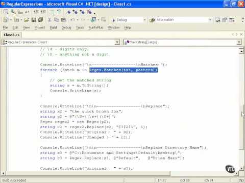 C# From A to Z - Lesson 41: Regular Expressions...Part2 - YouTube