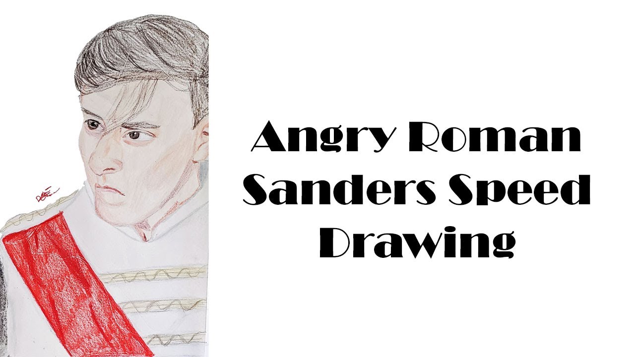 Angry Roman Sanders Speed Drawing - YouTube