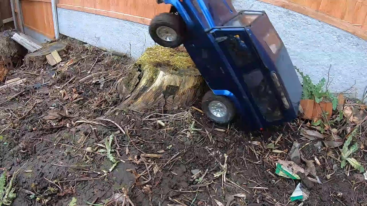 Tamiya CC01 Land Rover Defender in the Garden Between Rain Showers ...