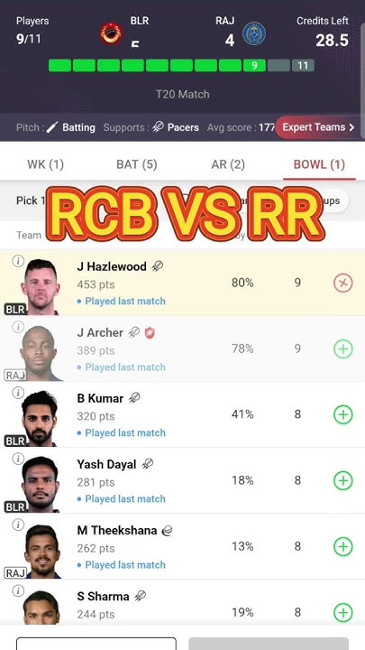 rcb vs rr| rcb vs rr 2025| ipl 2025| my 11 circle| my 11 circle team| rr vs rcb| #shorts - YouTube