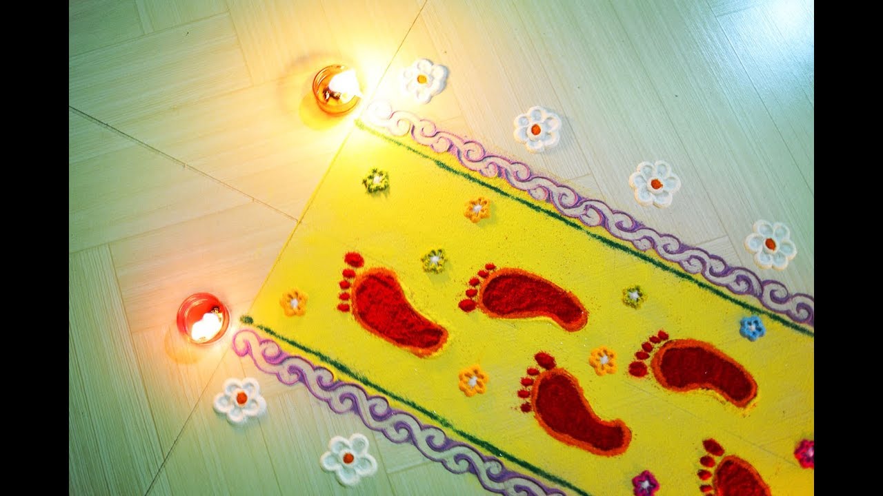 MAHALAXMI PAULE Festival creative rangoli _ 7colours - YouTube