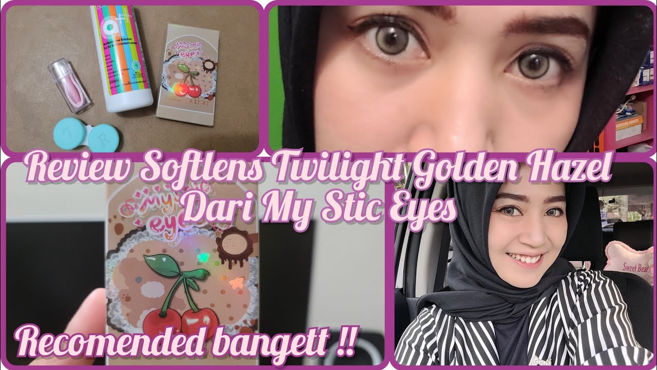 Review Softlens My Stic Eyes Twilight Golden Hazel ll how to use ...