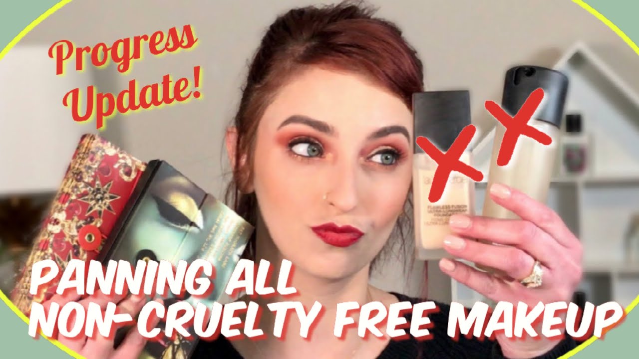 PANNING ALL MY NON-CRUELTY FREE MAKEUP || Project Pan Update - YouTube