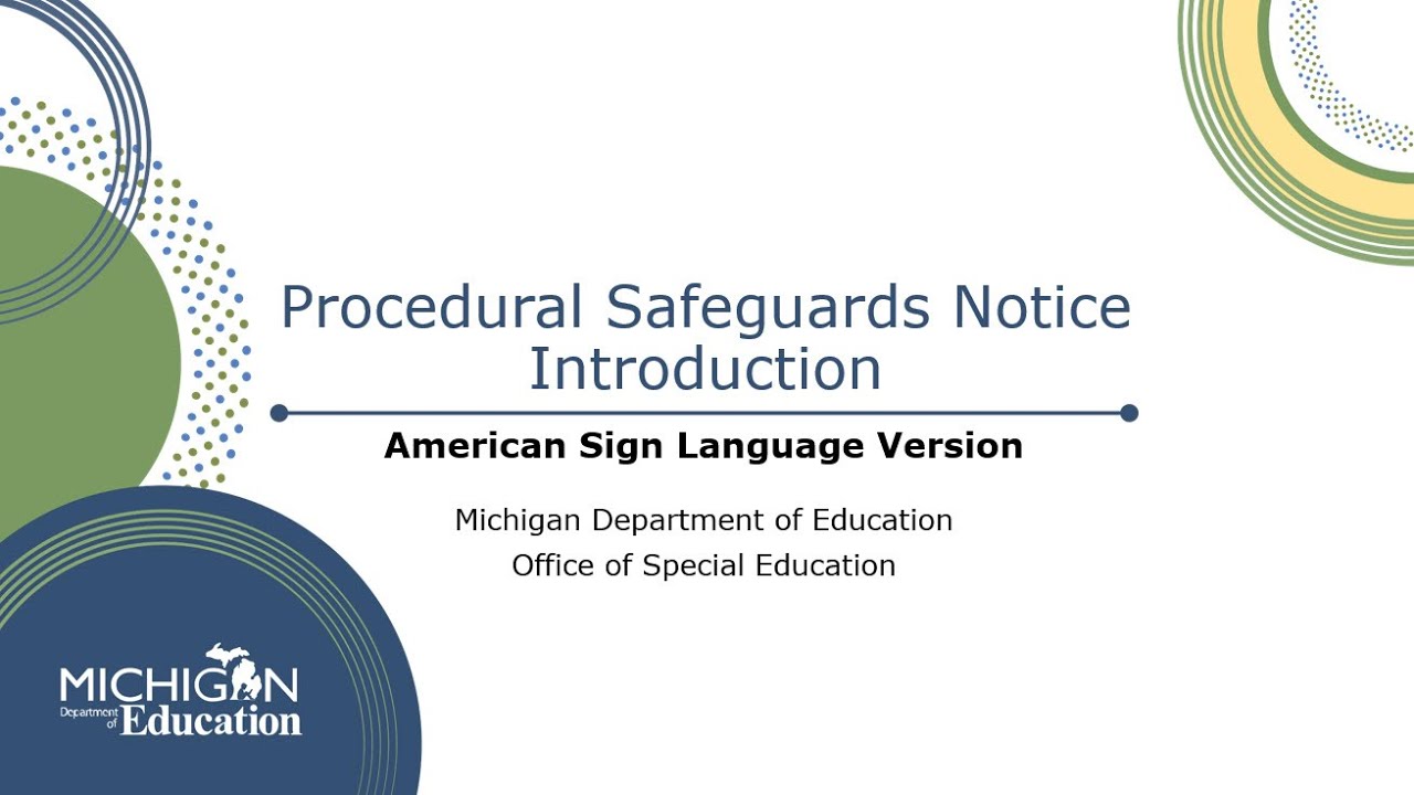Procedural Safeguards Notice (ASL) - Introduction - YouTube