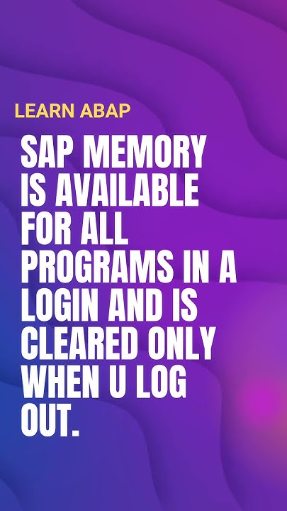 What is difference between ABAP memory and SAP memory? #abap #sapabap #abapinterviewquestions ...