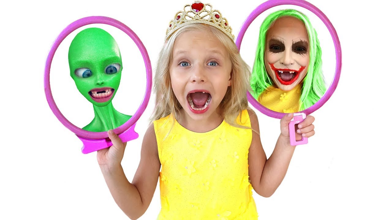 Alice and Dad Pretend Play with Funny Masks - YouTube