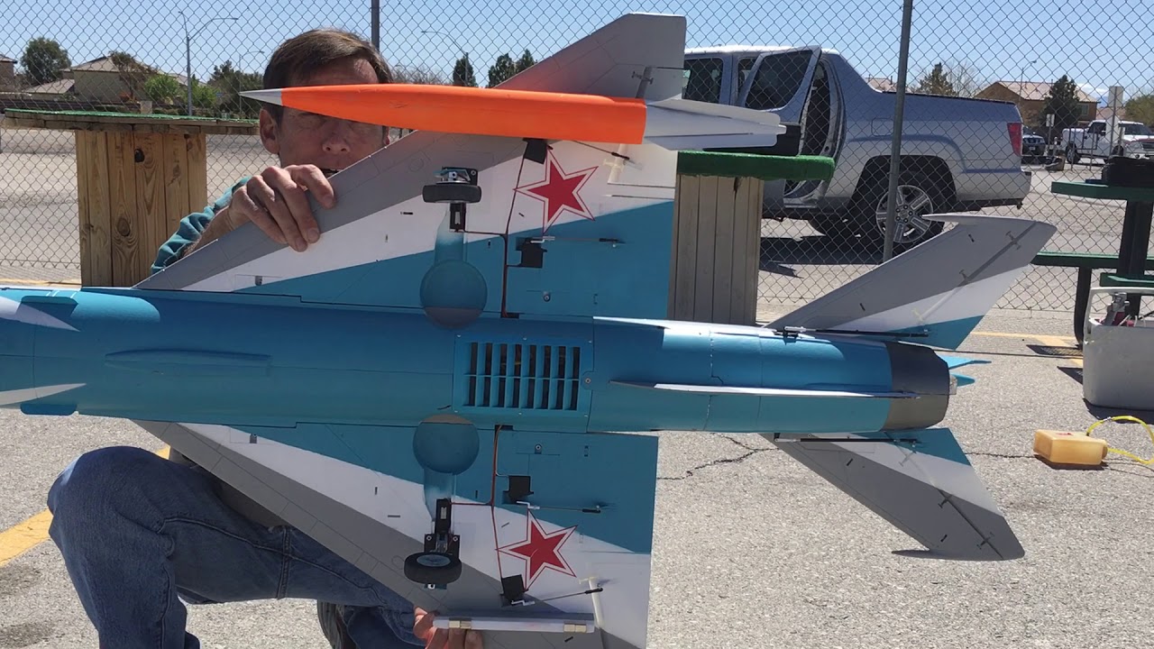 Freewing Mig 21 turbine conversion (post flight) - YouTube