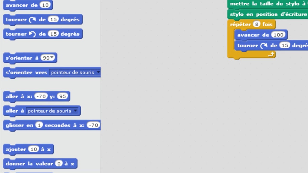 Scratch 2 formes Octogone régulier - YouTube