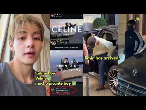 Kim Taehyung will attend the Celine show OMG!🥹 Jungkook jumping out of the car cutely🤏
