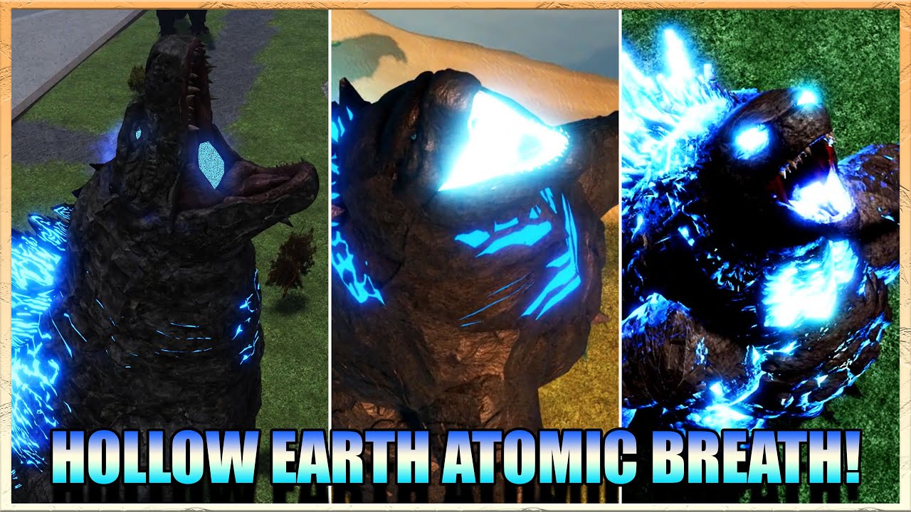 GODZILLA HOLLOW EARTH ATOMIC BREATH From Different Roblox Games - YouTube