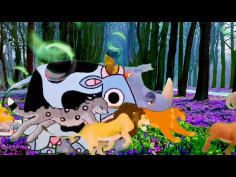 #Animal/stampede running cartoon green screen/stampede animals zoo ...