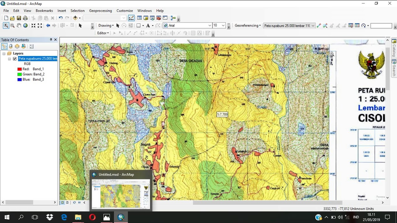 TUTORIAL GEOREFERENCING DATA PETA MENGGUNAKAN ARCGIS - YouTube