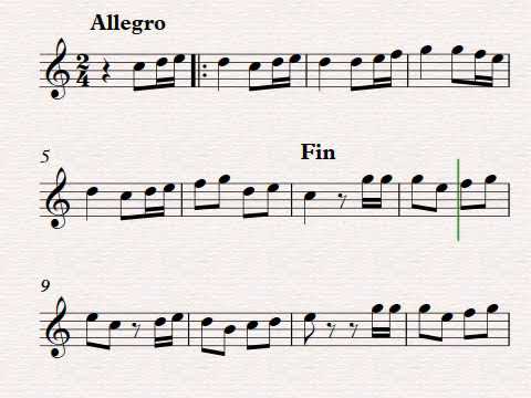 Dance de Tauste Palos 1º Parte. Partitura para flauta dulce ...