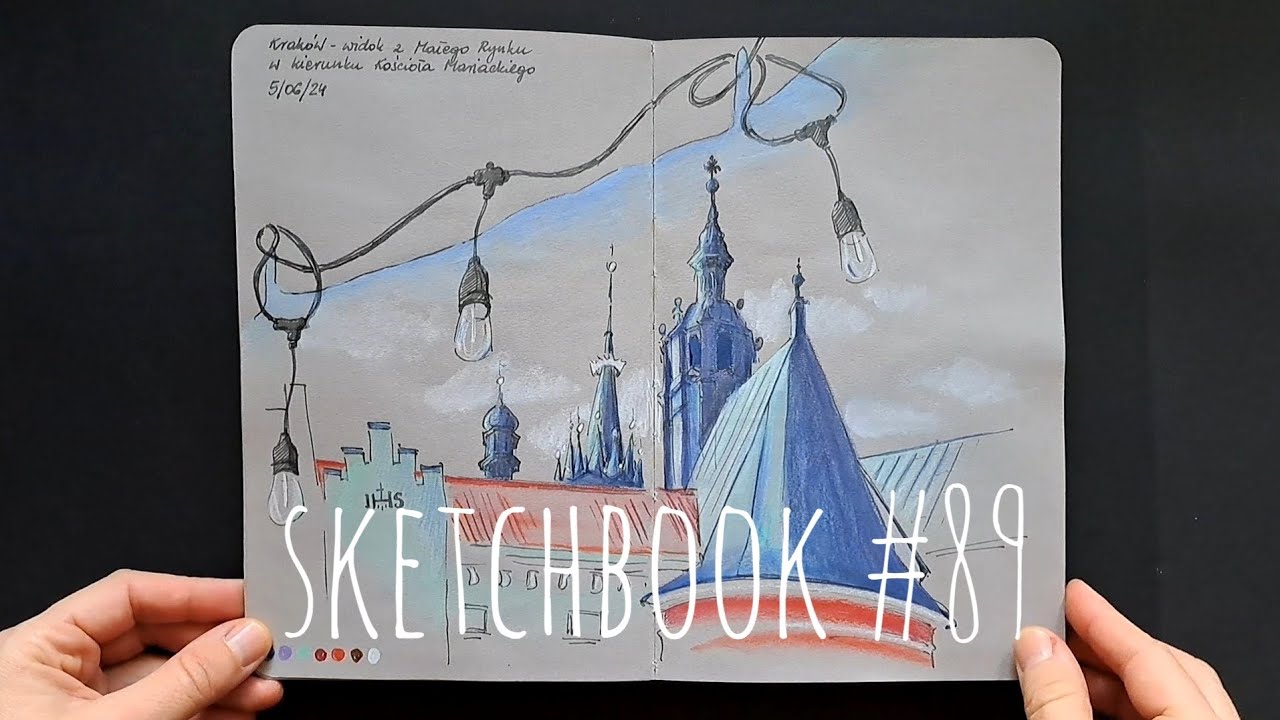Sketchbook #89 - colored pencils on grey paper - YouTube