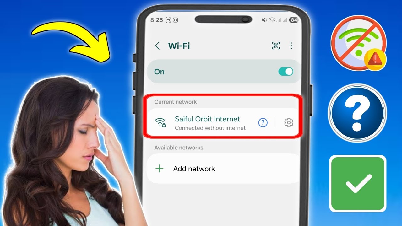 Como consertar o problema de conexão sem internet no Samsung WiFi - YouTube
