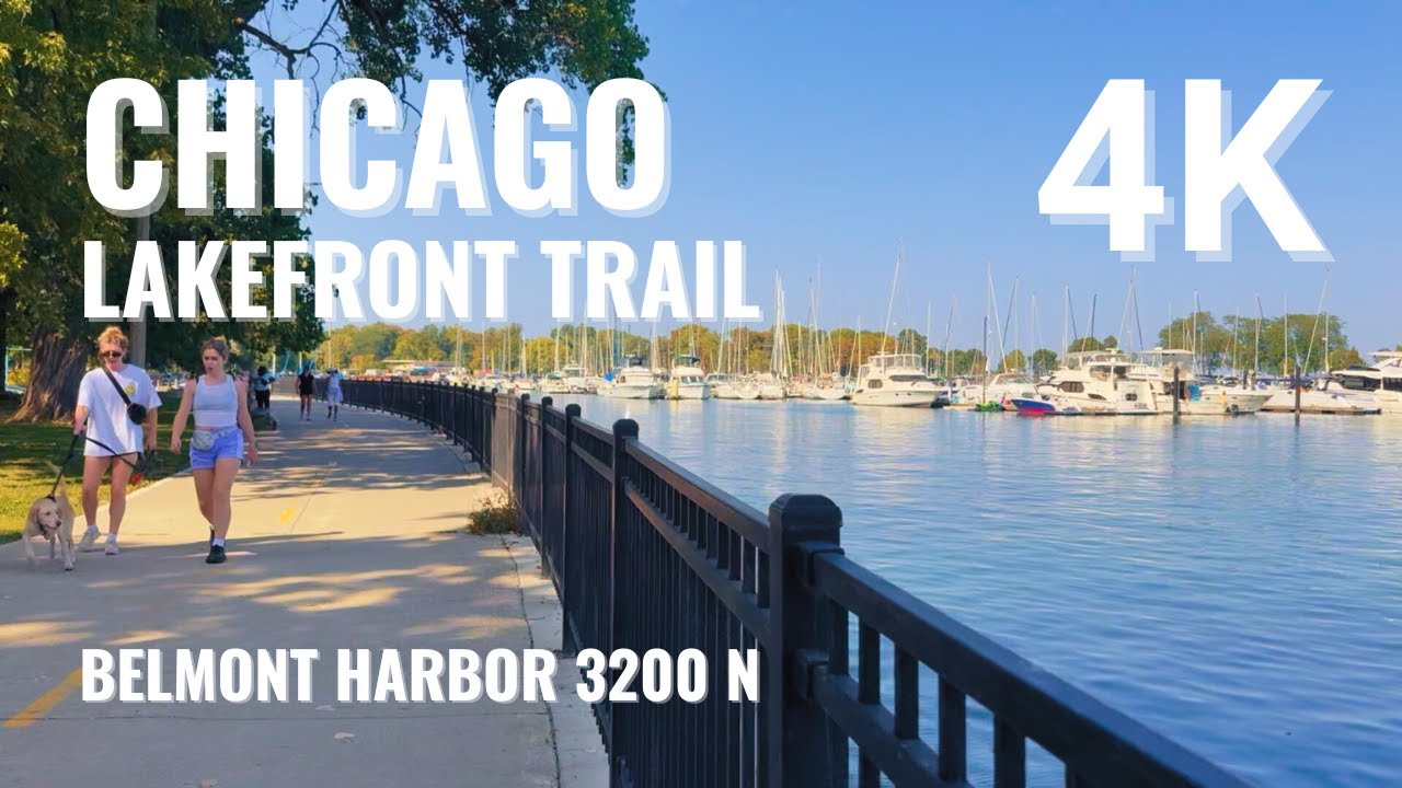 Chicago Lakefront Trail | Belmont Harbor Walking Tour 🇺🇸 Virtual Walk w ...