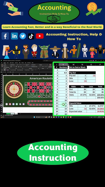 Roulette Probability Example Part 2 Statistics & Excel - YouTube