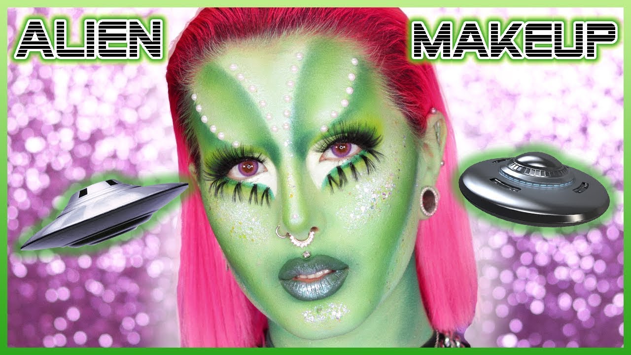 TUTO POUR RENTRER INCOGNITO DANS LA ZONE 51 | Alien Glam Makeup 👽👽 ...