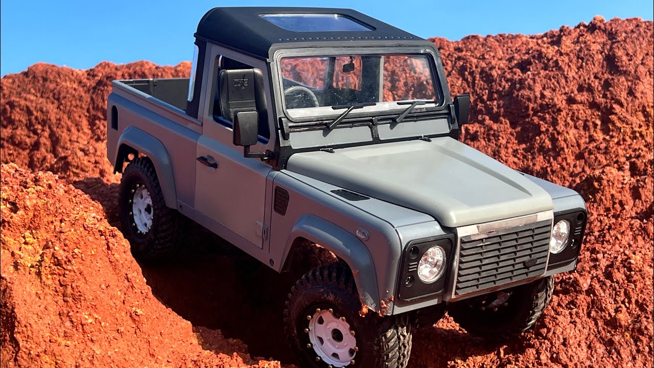 3Racing EX Real Crawler test run 1/10 Scale half pickup defender hard ...