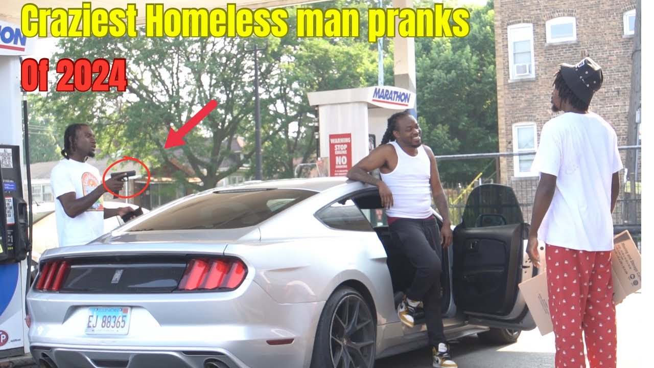 FUNNNIEST DISRESPECFUL HOMELESS MAN PRANKS OF 2024!!! - YouTube