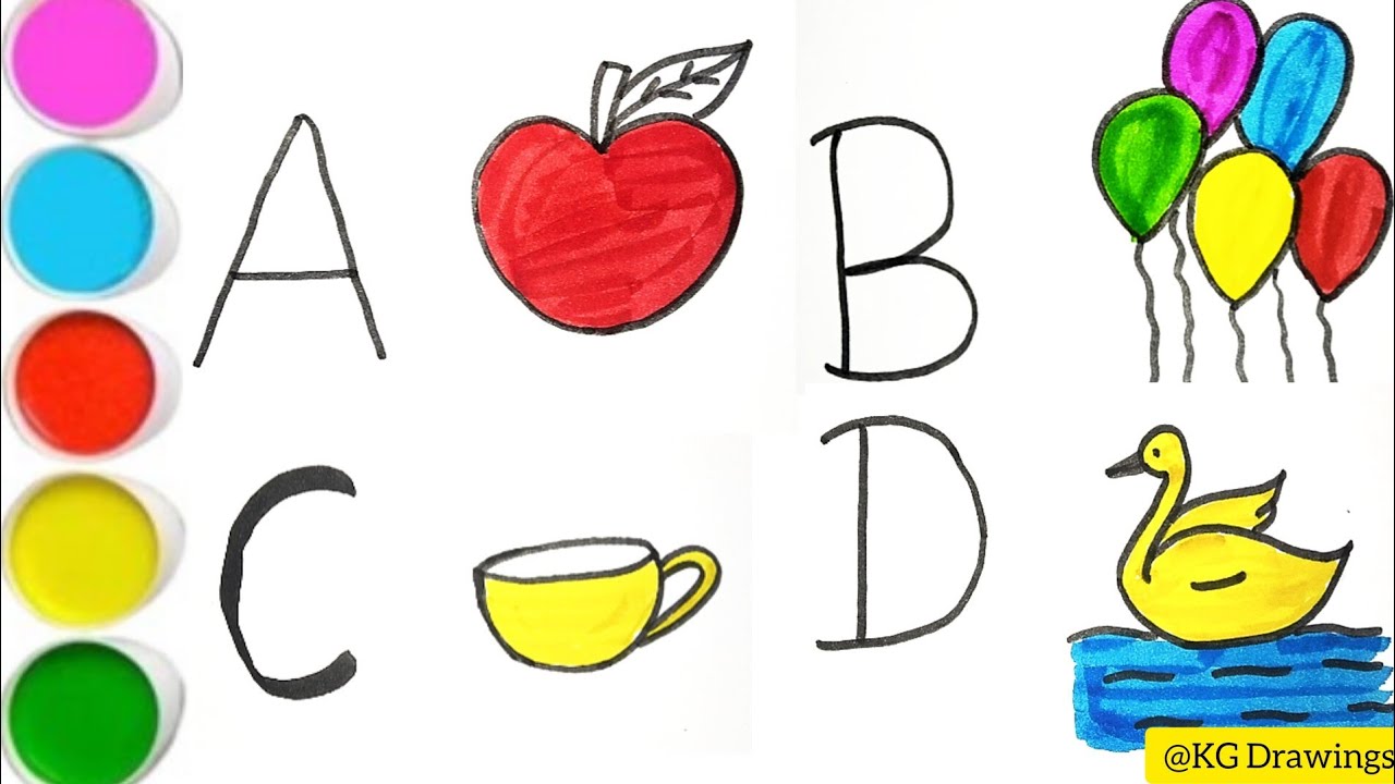 Let's learn the alphabet letters with drawings!!/For kids and toddlers ...