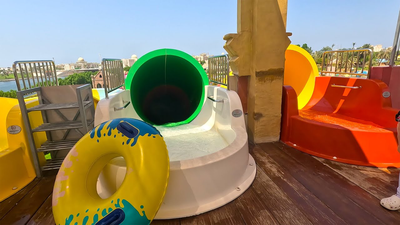 َAl Toofan Tower Tunnel Water Slide at Al Montazah Water Park (POV ...