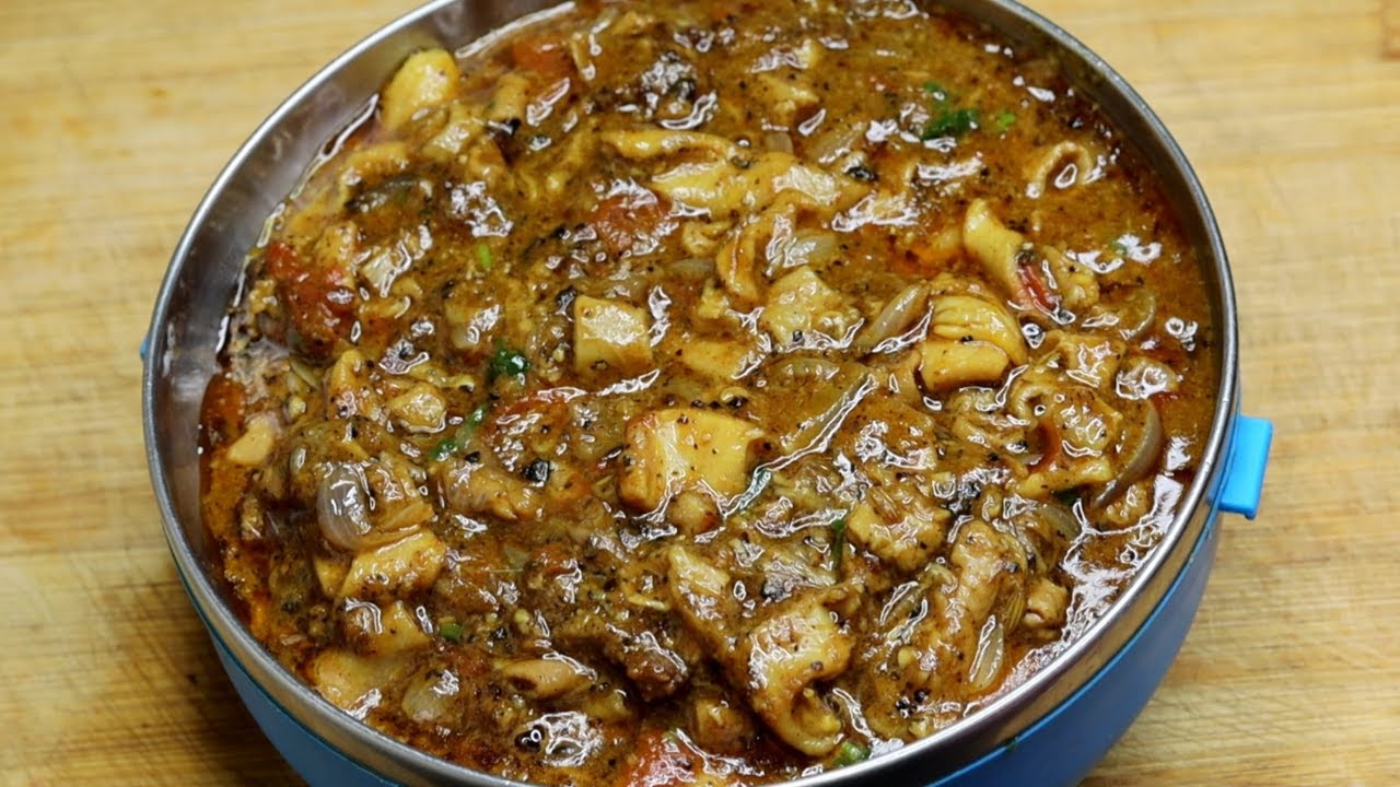 GOAT INTESTINE RECIPE | Mutton Boti Varuval | kudal varuval | Mutton ...