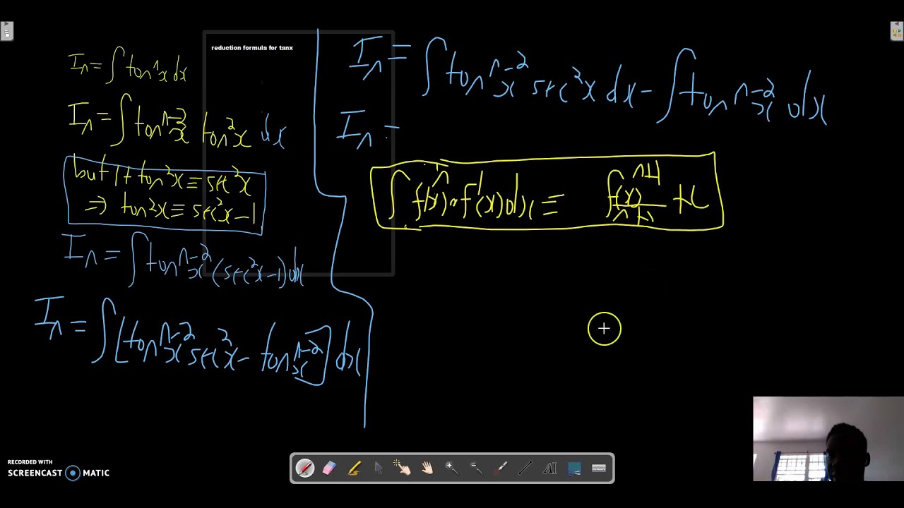 Integration -Reduction formula for tanx - YouTube