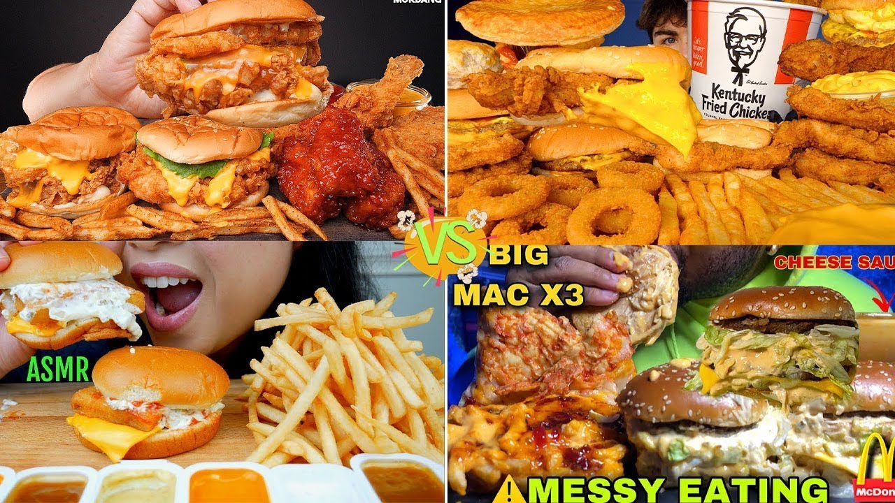 ASMR Fast Food Mukbang Compilation | Fast Food Asmr | Satisfying eating ...