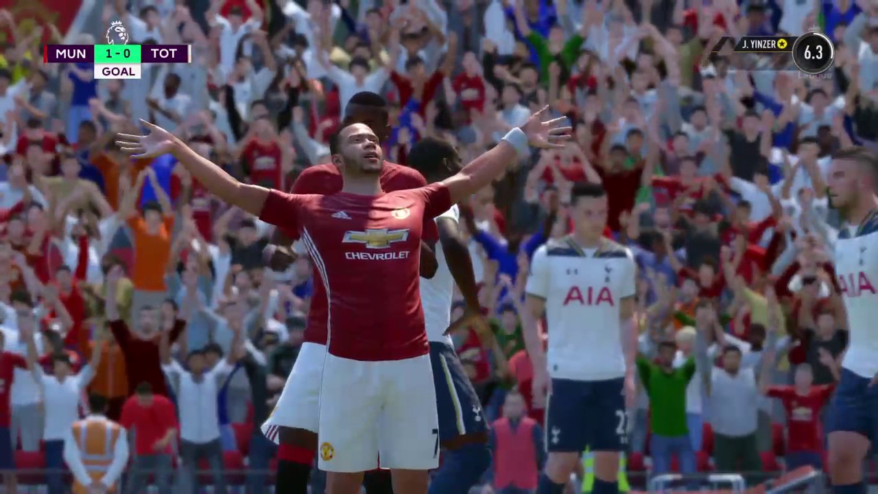 E:56 FIFA 17 - Memphis Depay Rebound Goal! - Manchester United v ...