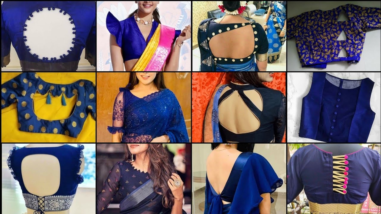 dark blue blouse designs new model/new blouse designs/blouse neck ...