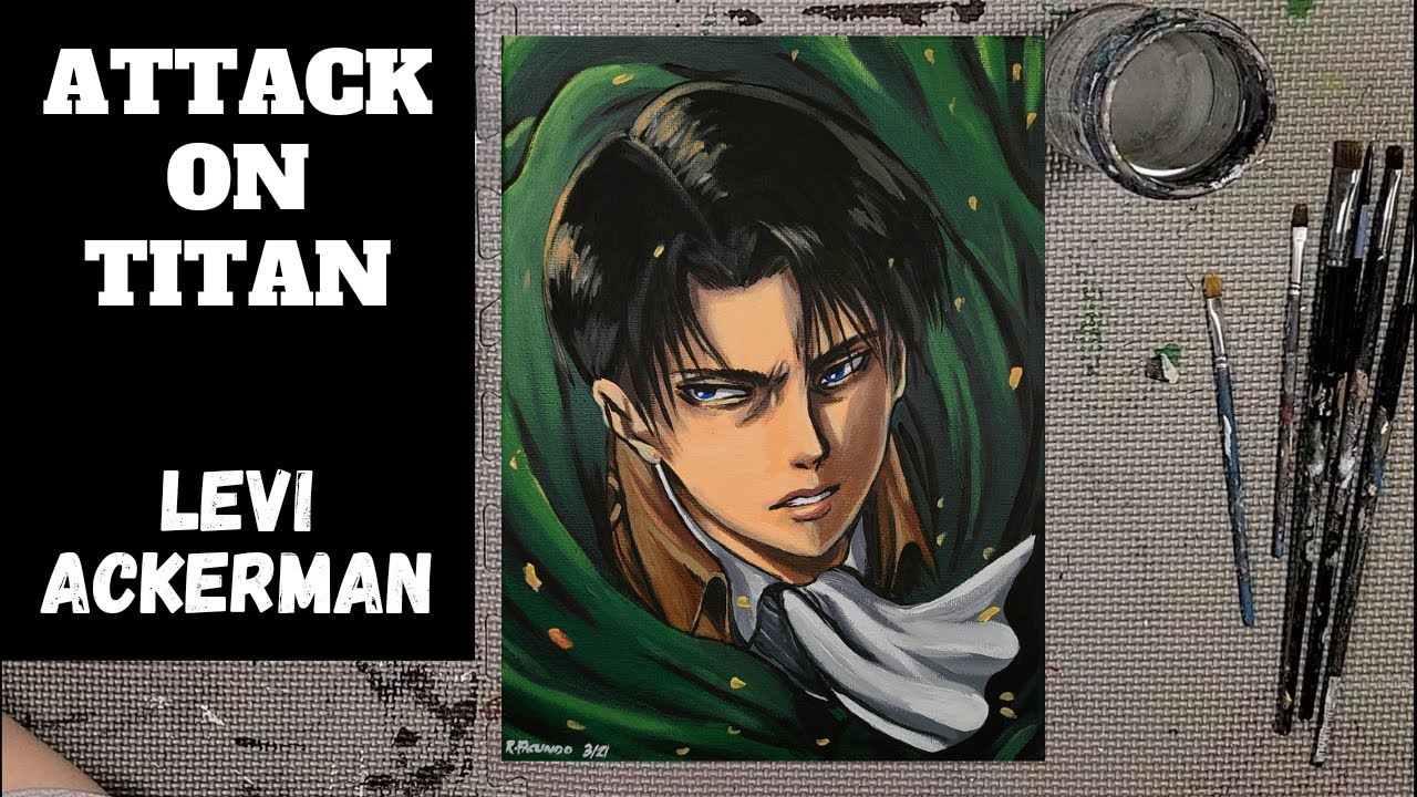 Captain Levi Ackerman Acrylic Painting (2 Hours in 2 Mins) Shingeki No ...