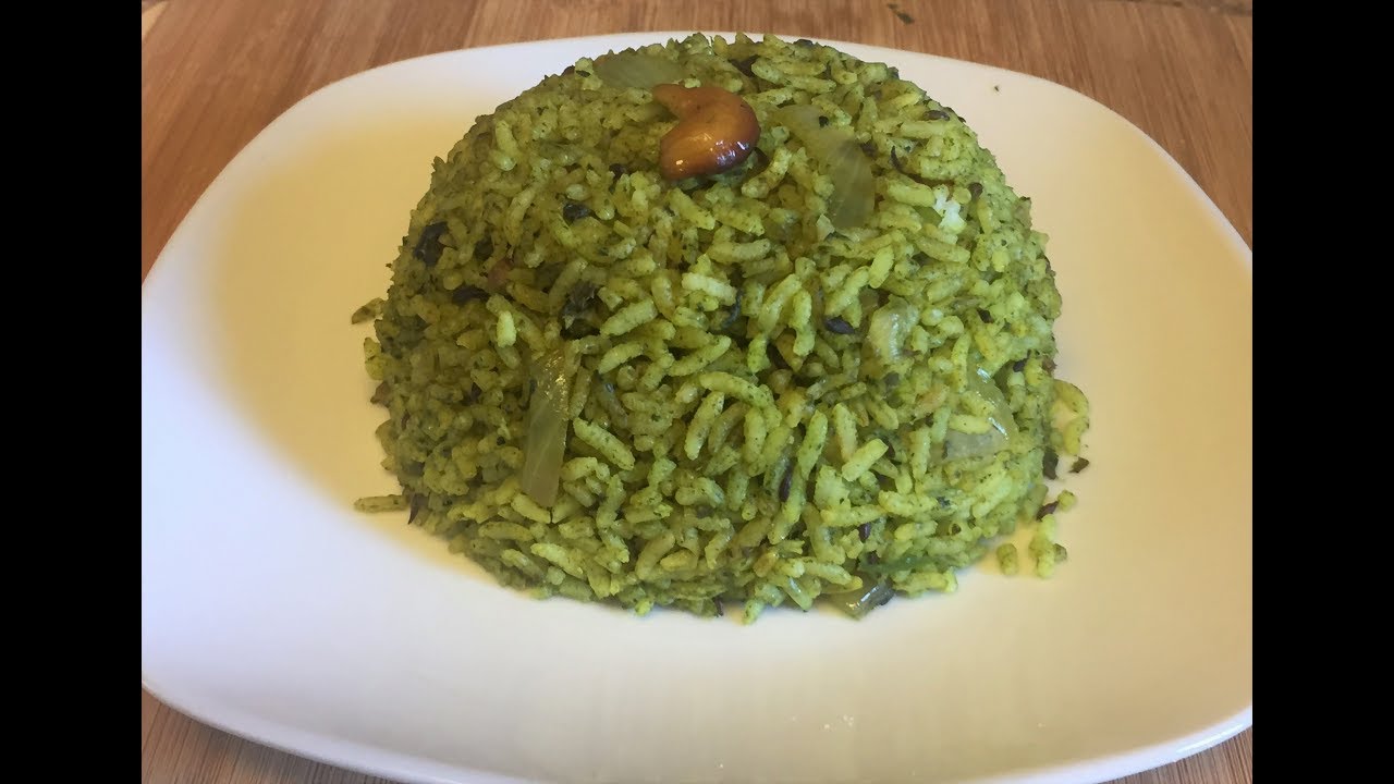 palak pulao recipe/ ಪಾಲಾಕ್‌ ಸೊಪ್ಪಿನ ರೈಸ್/palak rice recipe/spinach rice ...