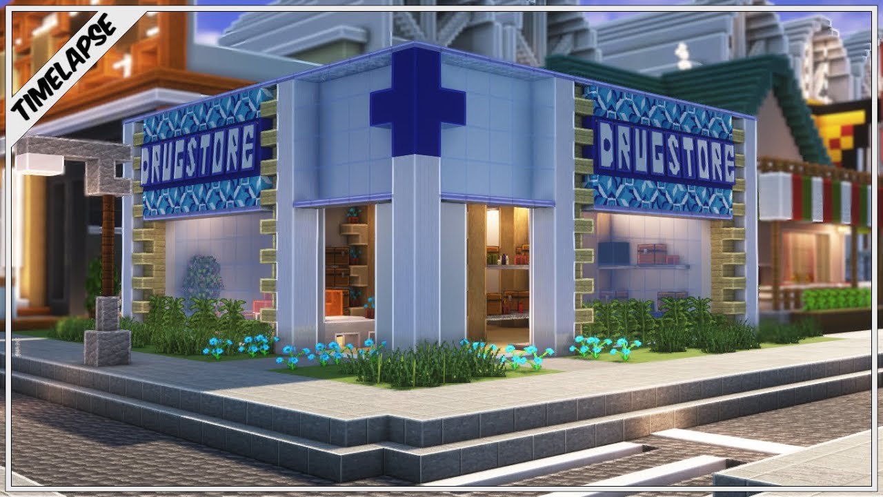 I built a Pharmacy 💊 in Minecraft | Building A City | Ep. 21| - YouTube