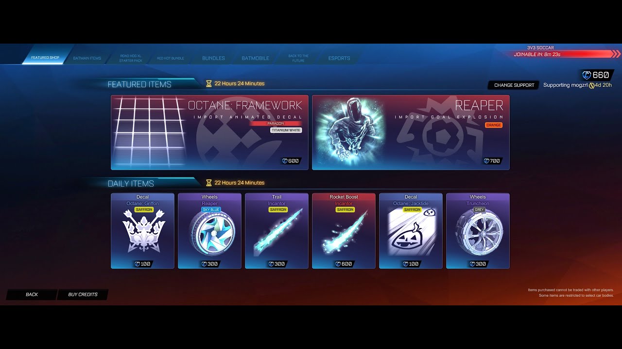 Rocket League Item Shop: October 23, 2021! Orange Reaper Goal Explosion ...