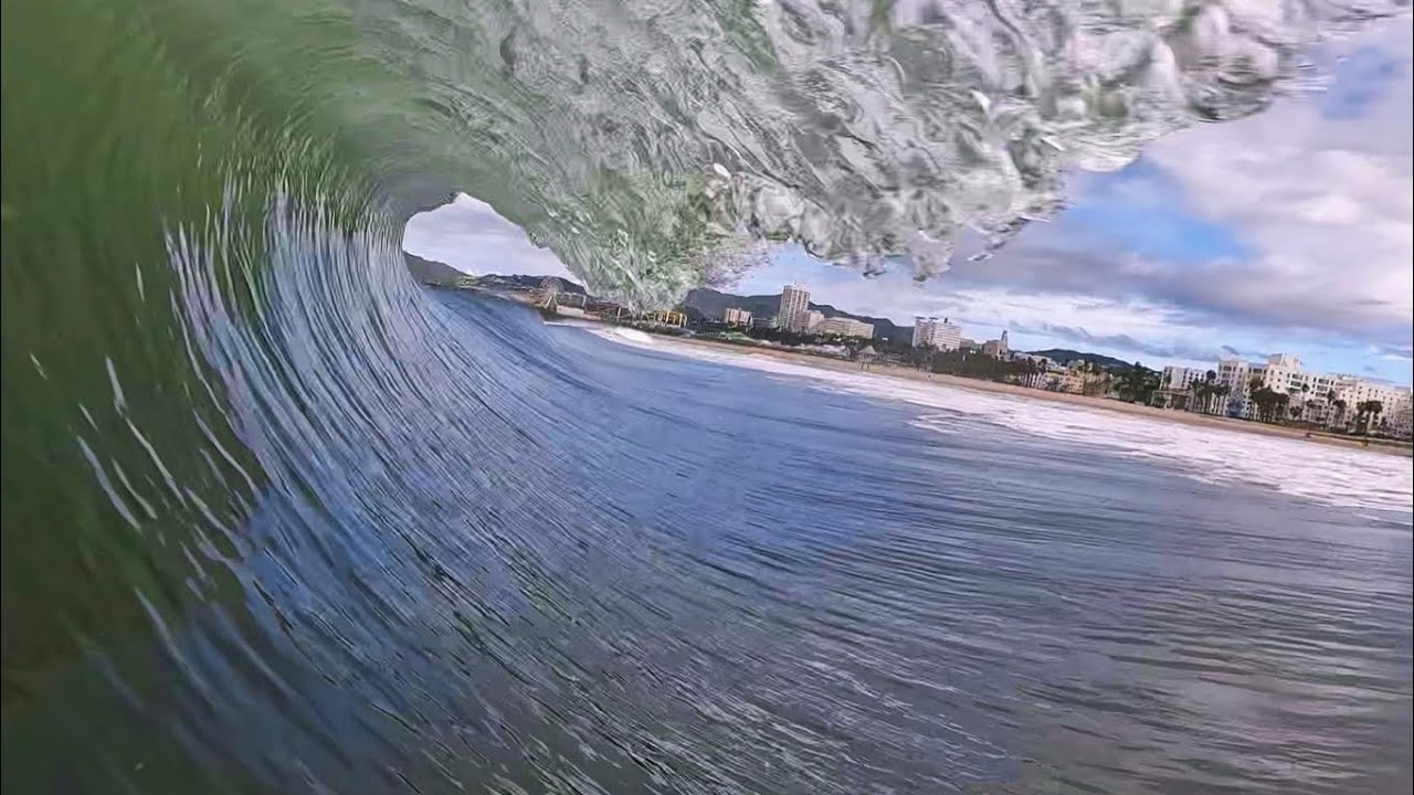 Surfing offshore and perfect sandbars in LA - YouTube