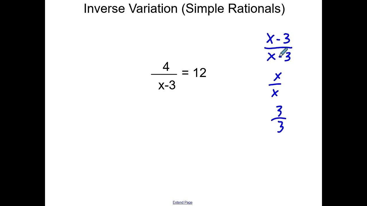 Inverse Variation or Simple Rational Equations - YouTube