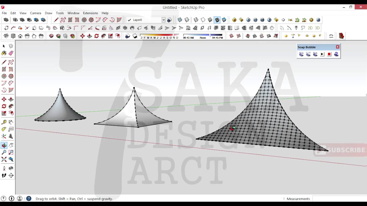 SketchUp tutorial | Curved Tents | Soap Skin Bubble tool - YouTube