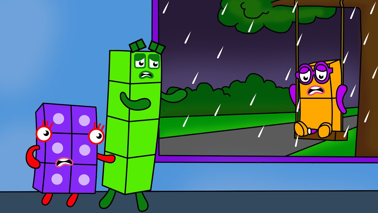 Numberblocks 2 sheltering from the rain alone outside - Numberblocks ...
