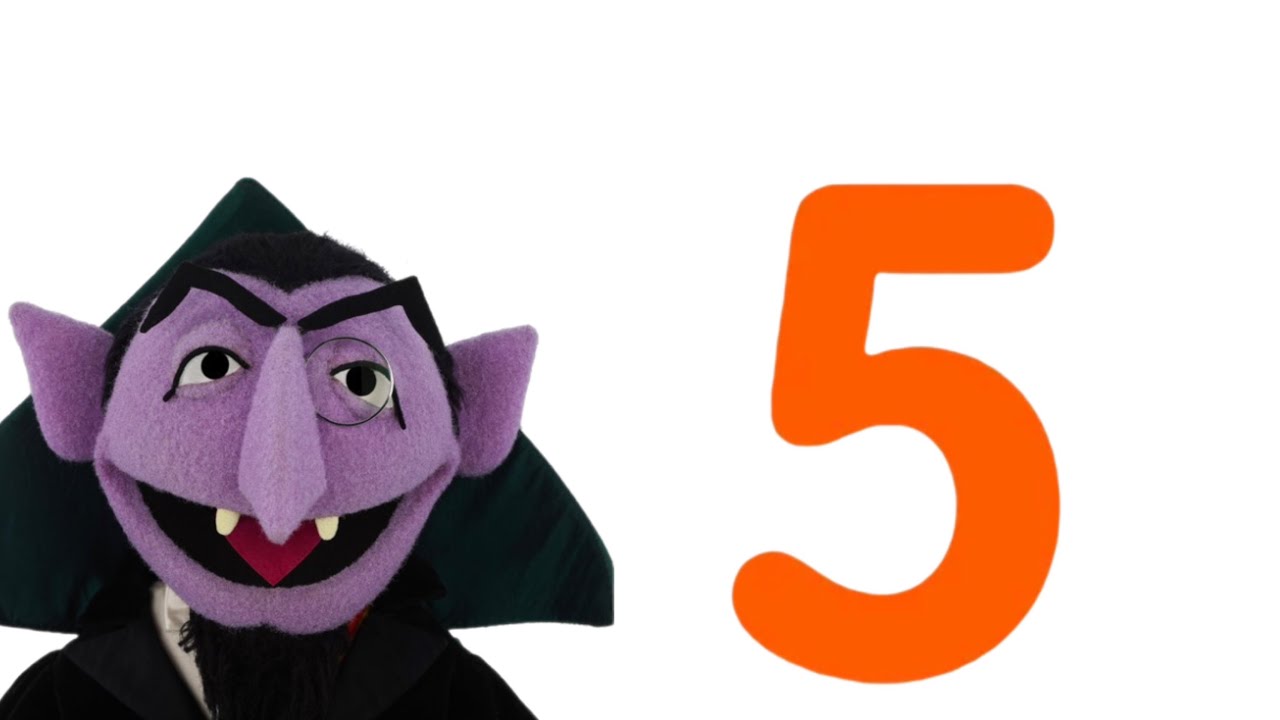 Sesame Street The Counts Number Of The Day Song #5 - YouTube