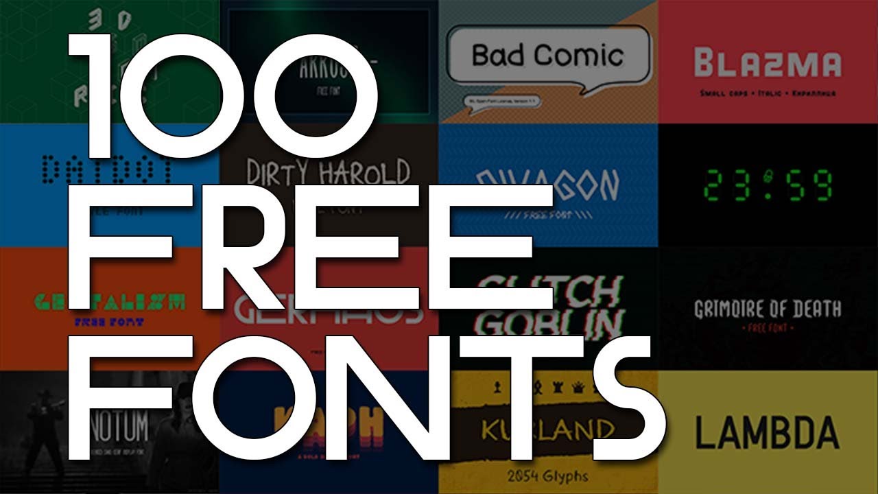 100 FREE FONTS BY GGBOTNET - YouTube