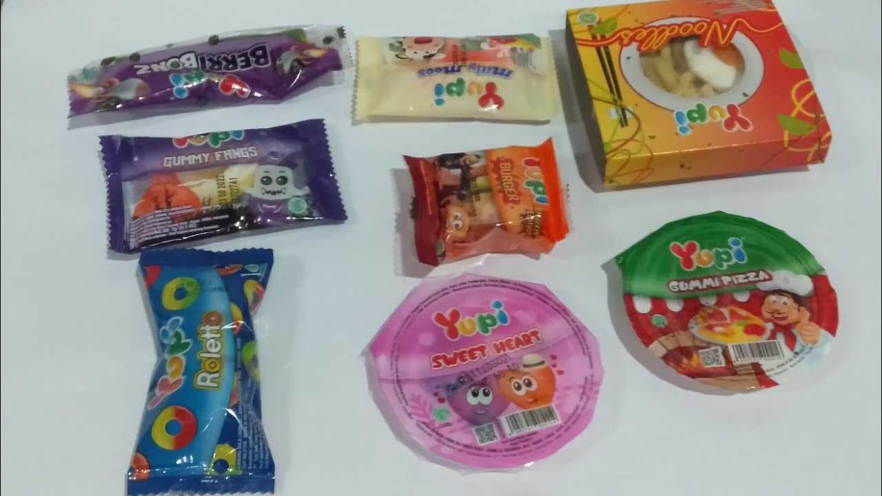 MENCOBA MACAM MACAM PERNEN YUPPI | MAKAN PERMEN YUPI NOODLE YUPI ...