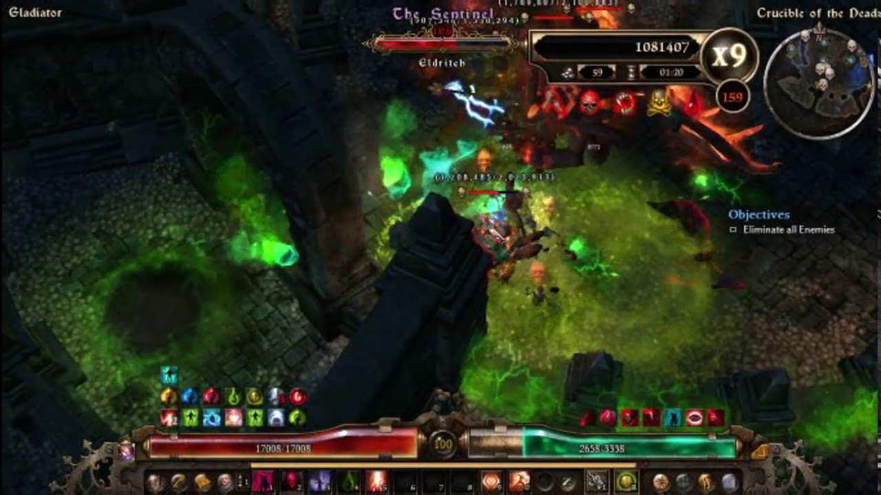 Grim Dawn Dreeg spam Sentinel 150-170 - YouTube