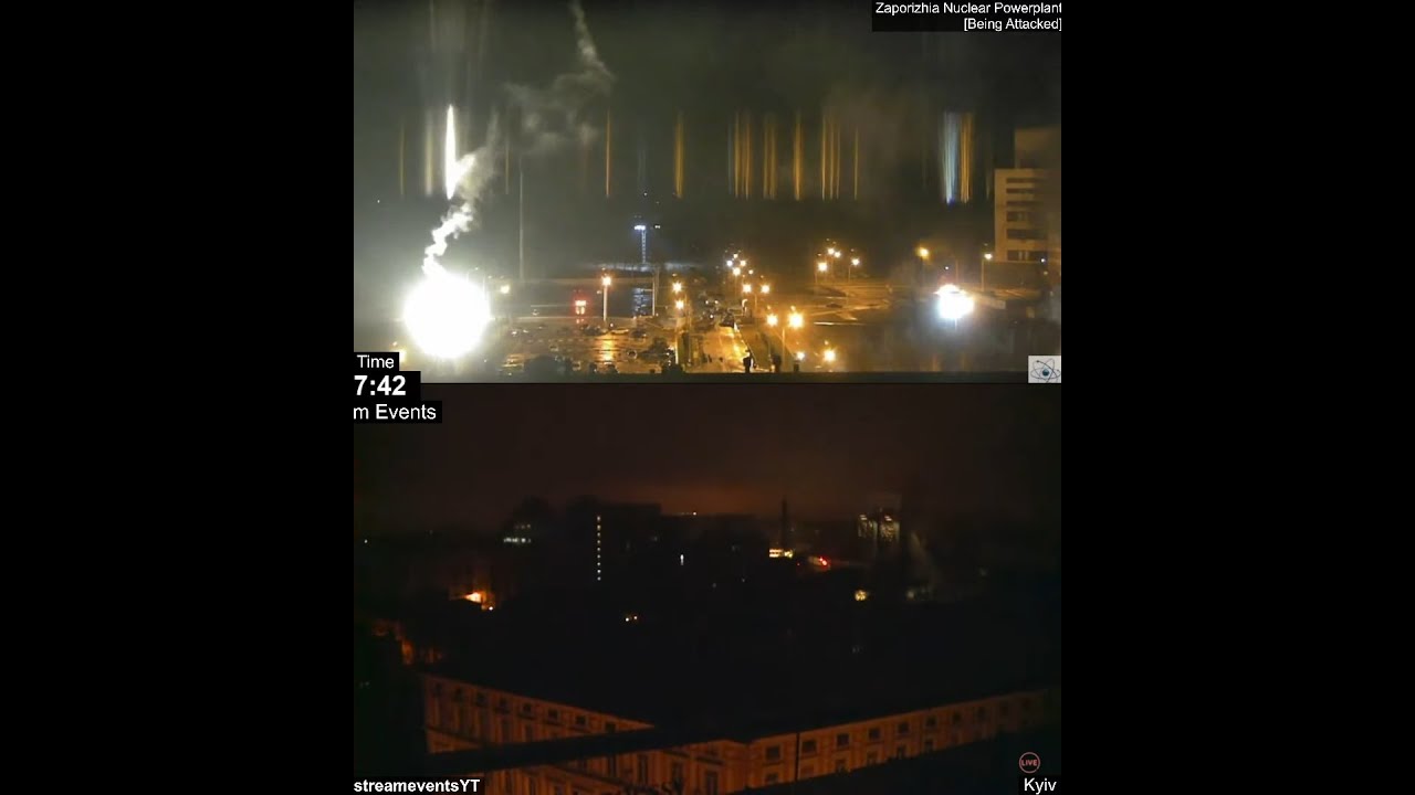 Zaporizhzhia Nuclear Power Plant fire in Enerhodar, Ukraine - YouTube